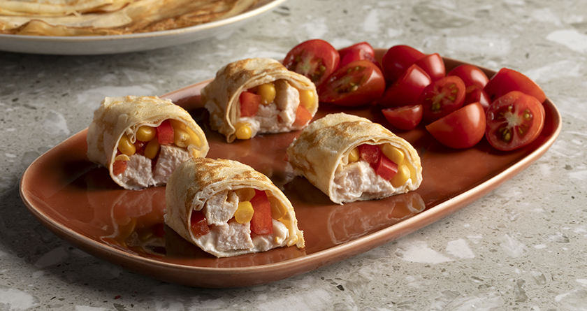 Ρολάκια κρέπας με κοτόπουλο και τυρί κρέμα | Άκης Πετρετζίκης