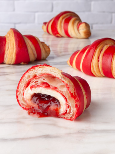 Red Velvet Croissants with Cream Cheese Frosting | Savory Touch