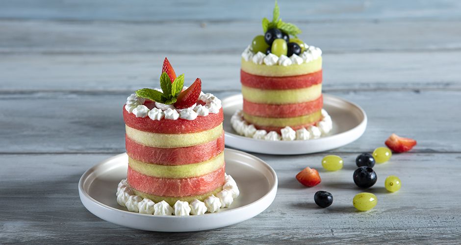 Watermelon-melon fruit cake | Akis Petretzikis